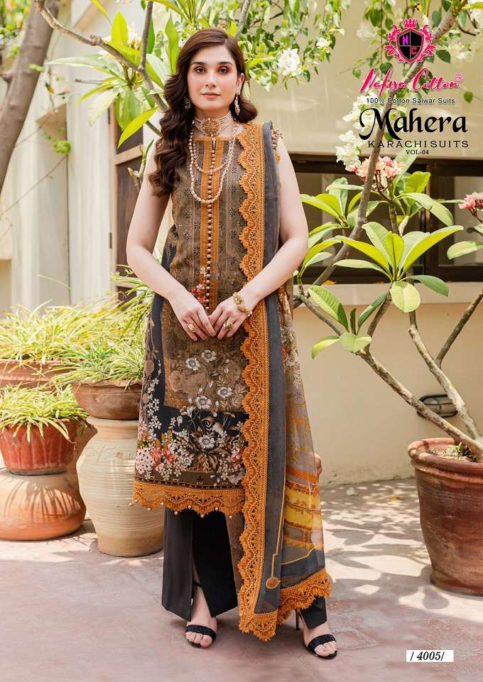 Nafisa Mahera Vol 4 Karachi Cotton Printed Dress Material