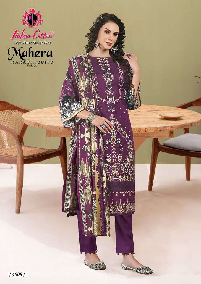 Nafisa Mahera Vol 4 Karachi Cotton Printed Dress Material